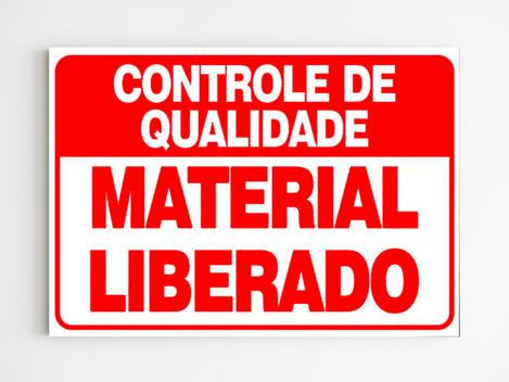 Placa de aviso material liberado controle de qualidade mdf - Genérico ...