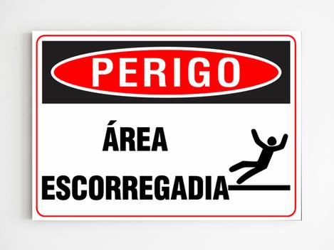 Placa de aviso perigo área escorregadia mdf 20x29 a4 - Genérico - Placa ...