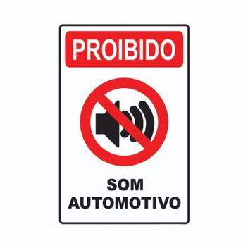 Placa de Aviso / Sinalização - Proibido Som Altomotivo (25x20cm) - PA07 ...