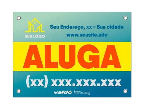 Placa de Imobiliária em Lona com Ilhós 70x50cm 10 Unidades - Valdô ...