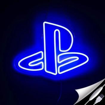Placa de Neon LED Azul para Gamer - Decoração para Quarto com ...