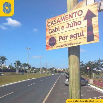 Placa de poste - siga em frente - Estrutura Festas - Placa de ...