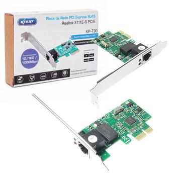 Placa De Rede Rj45 Pci-E 1x Gigabit 10/100/1000Mbps Ethernet - knup ...