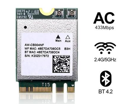 Placa de rede sem fio wi-fi 5ghz e bluetooth 4.2 para notebooks ...