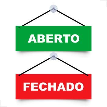 Placa De Sinalização Aberto E Fechado Para Porta Comercio Loja Salão de ...