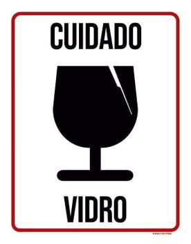 Placa De Sinalização - Cuidado Vidro Frágil 18X23 - Sinalizo - Placa de ...