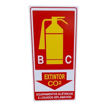 Placa de Sinalização extintor CO2 BC 15x30 inflamaveis - ASELETRO ...