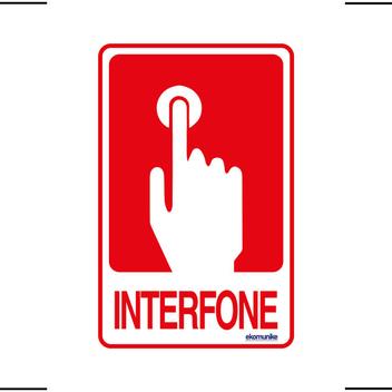 Placa De Sinalização Interfone 10x15 Ekomunike - S-235/4 F9e - Placa de ...