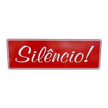 Placa de Sinalização silencio 10x30 cm vermelha - ASELETRO - Placa de ...