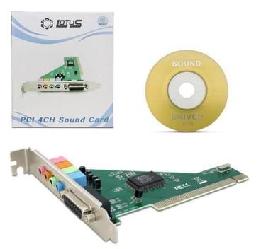 Placa De Som Pci Áudio 4 Canais Reposição Com Cd - Ybx - Placa de Som ...