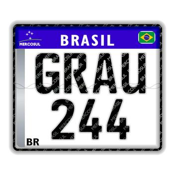 Placa Decorativa para Ciclomotor Moto Bike - GRAU 244 - 20x17cm - PS ...