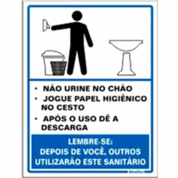 Placa Em PVC 15X20cm Aviso Sanitário Masculino - SINALIZE - Placa de ...