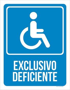 Placa Exclusivo Deficiente - Placa De Acessibilidade 36X46 - Sinalizo ...