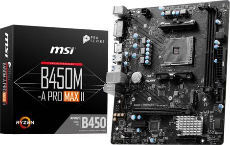 Placa-Mãe MSI B450M-A PRO MAX II - Formato mATX - Placa Mãe - Magazine Luiza