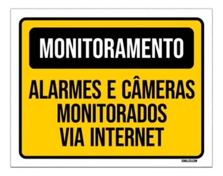 Placa Monitoramento Alarmes Câmeras Monitorados 18X23 - Sinalizo ...
