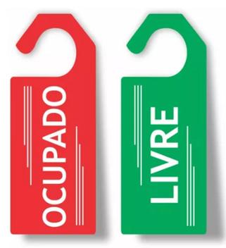 Placa Ocupado e Livre em Acrílico 3mm - 20x8cm - Comunik BR - Placa de ...