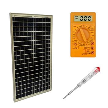 Placa Painel Solar 30w + Controlador + Multímetro + Chave - Life ...
