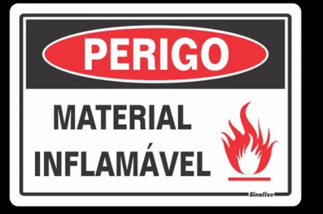 Placa para sinalização Material inflamável 20x30cm Sinalize - Placa de ...