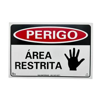 Placa Perigo Área Restrita - SIG - Placa de Sinalização de Segurança ...