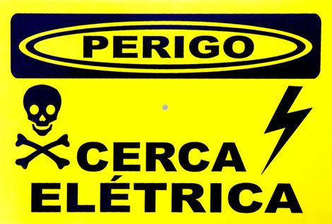 Placa Perigo Cuidado Cerca Elétrica Alumínio - DIGIPLACAS - Placa de ...