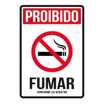 Placa Proibido Fumar Kit C/2 15x20 - Já acompanha fita para fixação ...