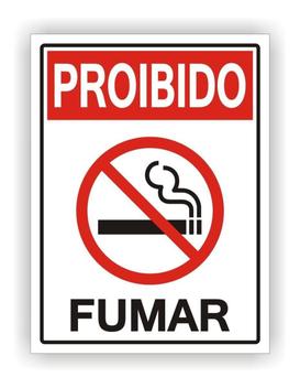 Placa Proibido Fumar Sinalização 20X30Cm - Plim Shop - Placa de ...
