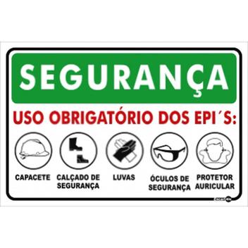 Placa ps-801 segurança uso obrigatório de epis 0,80mm 20x30 - ENCARTALE ...