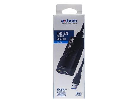 Placa Rede Rj45 Externa Usb 3.0 Gigabit 10/100/1000Mpbs Plug - Exbom ...