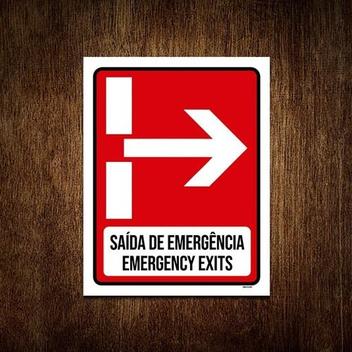 Placa Saida De Emergência Emergency Exit 36x46 - Sinalizo - Placa de ...