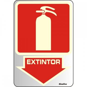 Placa Sinalizacao Aluminio 16X23 ''Extintor'' Fluorescente 150Aj ...