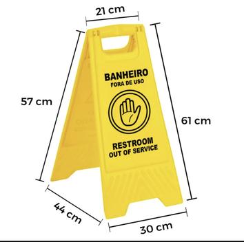 Placa Sinalização (Banheiro Fora de Uso) (Cavalete) envio Imediato - L ...