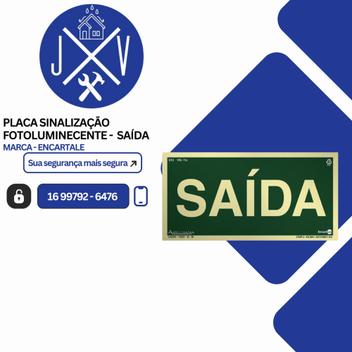 Placa Sinalização Fotoluminescente - Saída - EncartAle - Placa de ...