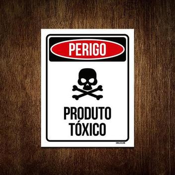 Placa Sinalização - Perigo Caveira Produto Tóxico 18X23 - Sinalizo.Com ...