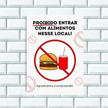 Placa Sinalização Ps(1mm) Proibido Entrar Com Alimentos - Genérica ...