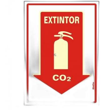 Placa Sinalizacao Pvc 20X30 "Extintor Co2" Fluorescente 250Bs ...