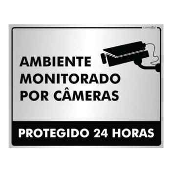 Placa Sistema De Alarme E Monitoramento em Alumínio de 25x20cm ...