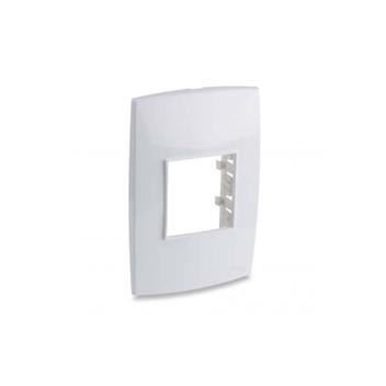 Placa Tomada com Suporte 4X2 para 2 Módulos Branco Rubi - Force Line ...