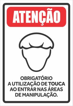 Placa Utilização Obrigatória De Touca - 1 Unidade - Ripublic - Placa de ...