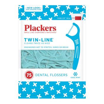 Plackers Dental Floss Plackers Whitening Twin Line Floss Picks 75 ...