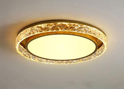 Plafon Cristal Dourado 50cm Led 45W 3200K Bivolt - PARIS LUZ - Plafon ...