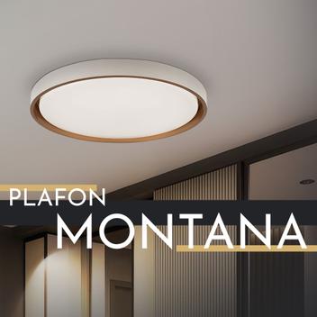 Plafon Painel de Led Montana 41cm Luxo Branco e Dourado Luz 3 Fases ...