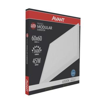 Plafon painel led modular avant 60x60 quadrado sobrepor 45w 6,5k ...