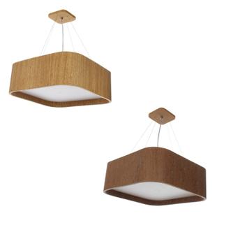Plafon Wood Quadrado Arredondado 30 x 30cm - 2 luzes E27 - Decorshop ...