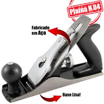 Plaina Manual Plaina de Ferro Fundido N4 Plaina Profissional para Madeira - EDA - Lâmina de ...