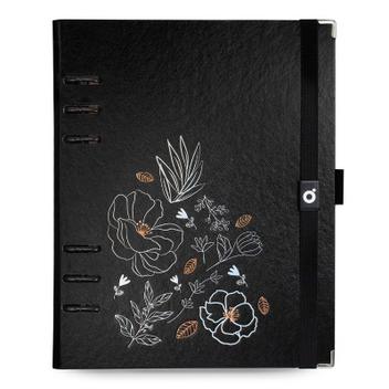 Planner Argolado A5 ótima com Caixa Noir Flores - OTIMA EDITORA - Planner - Magazine Luiza