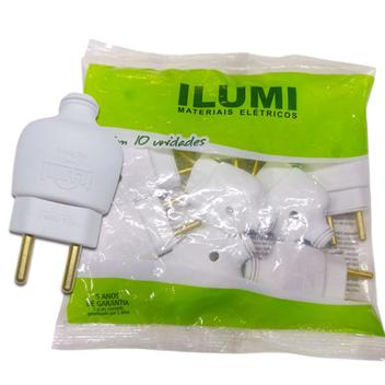 Plug Macho com 2 Pinos Tomada 20a com Prensa Cabo para Extensão Branco ...