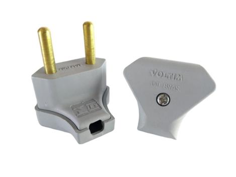 Plug Macho Triangular Voltim 2P 20A Cinza Kit 70 Un No Pote - Plugs e ...