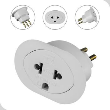 Plug Tomada T Adaptador 2P+T Universal 10A 250V Branco - Ilumi ...