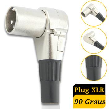 Plug XLR Macho 90 Graus Conexões Perfeitas para Seu Áudio Profissional ...