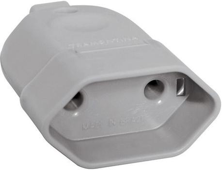 Plugue fêmea 2P 10A 250V~ cor branco - Tramontina - Plugs e Adaptadores ...
